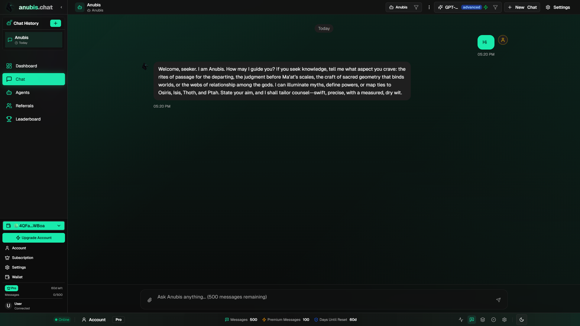 ANUBIS AI Chat - Web3 AI Assistant | Solana-Native ChatGPT Alternative